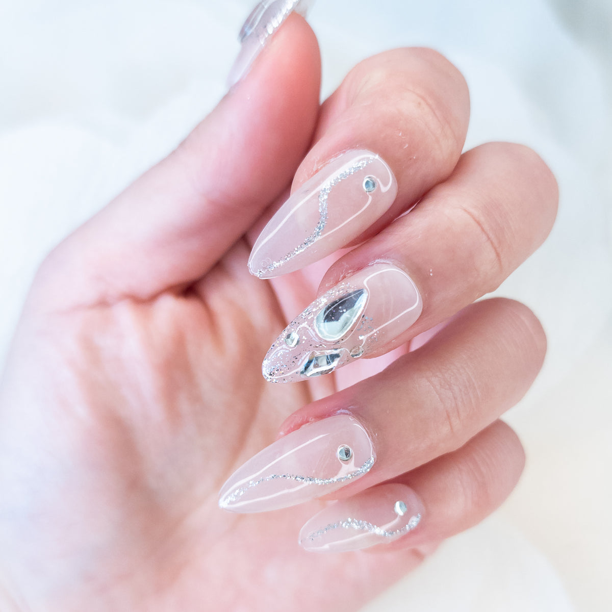 Crystal Shatter Sparkle Press-On Nails | DIY Salon-Quality – Helensnails