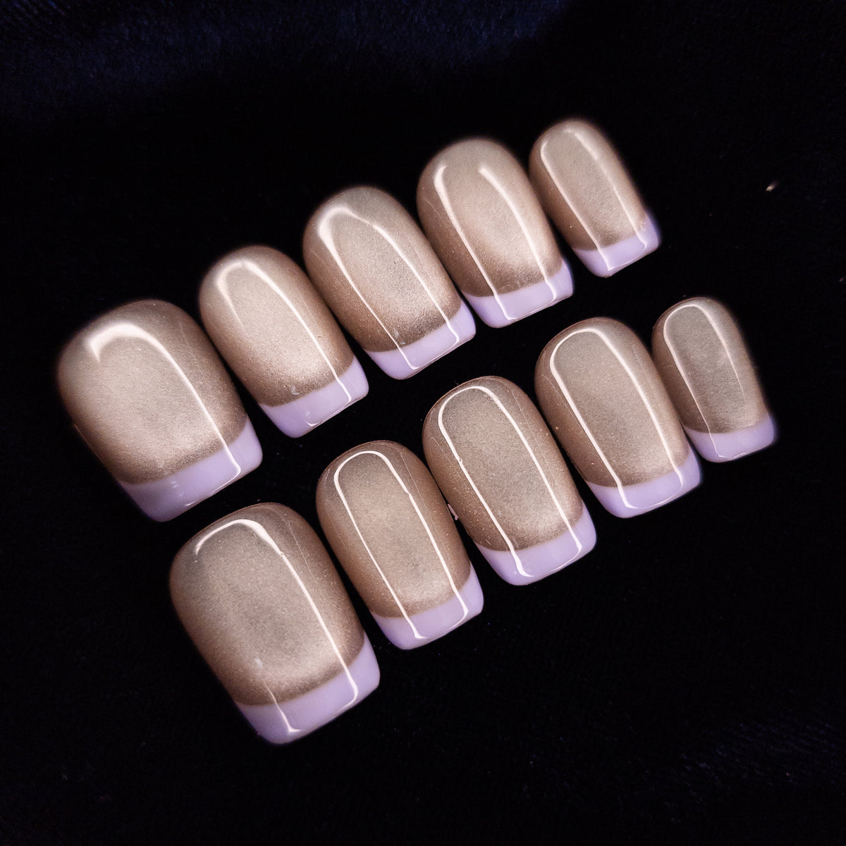 Lavender Lined French Tips Press-On Nails | DIY Salon-Quality – Helensnails